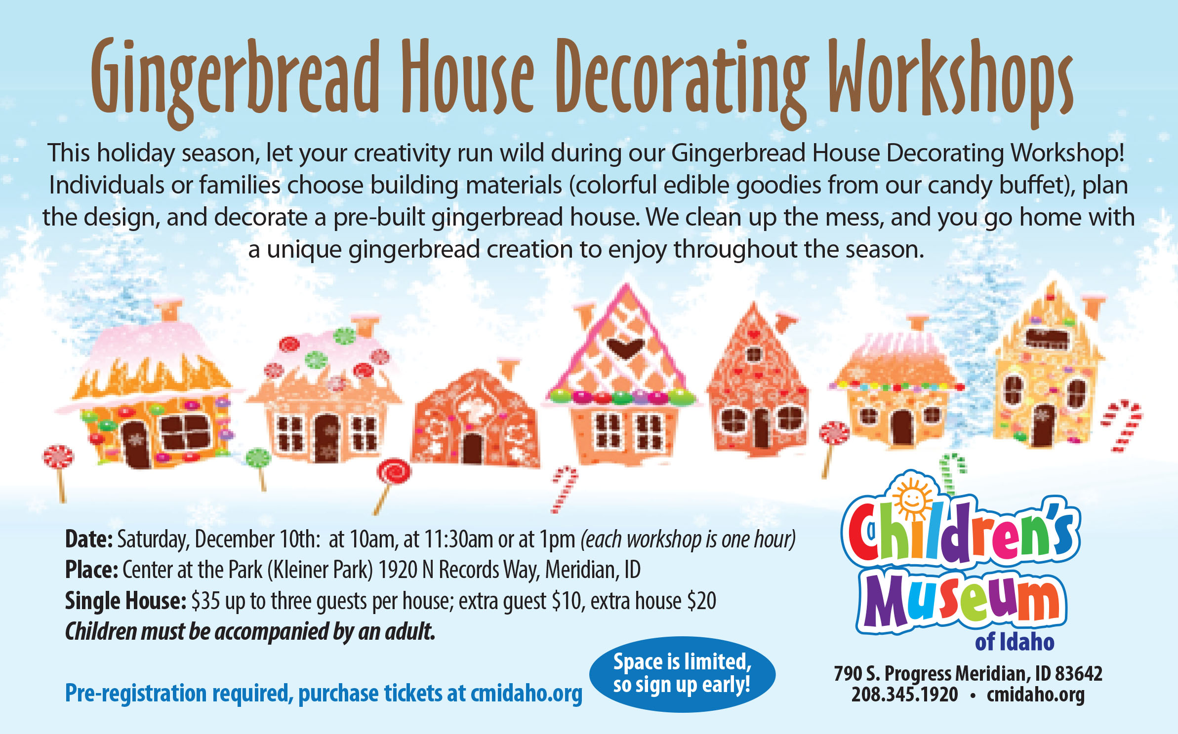 Gingerbread House Decorating Workshop | Childrens Museum of Idaho